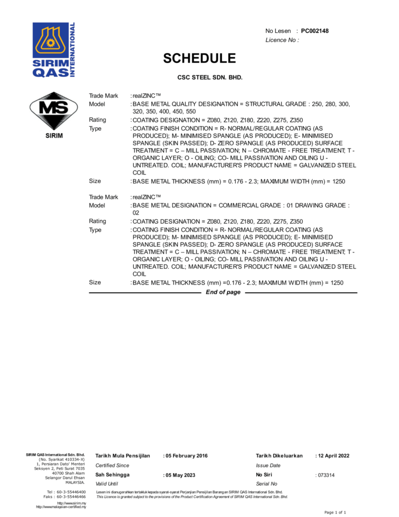 CRT – M METAL (M) SDN. BHD.